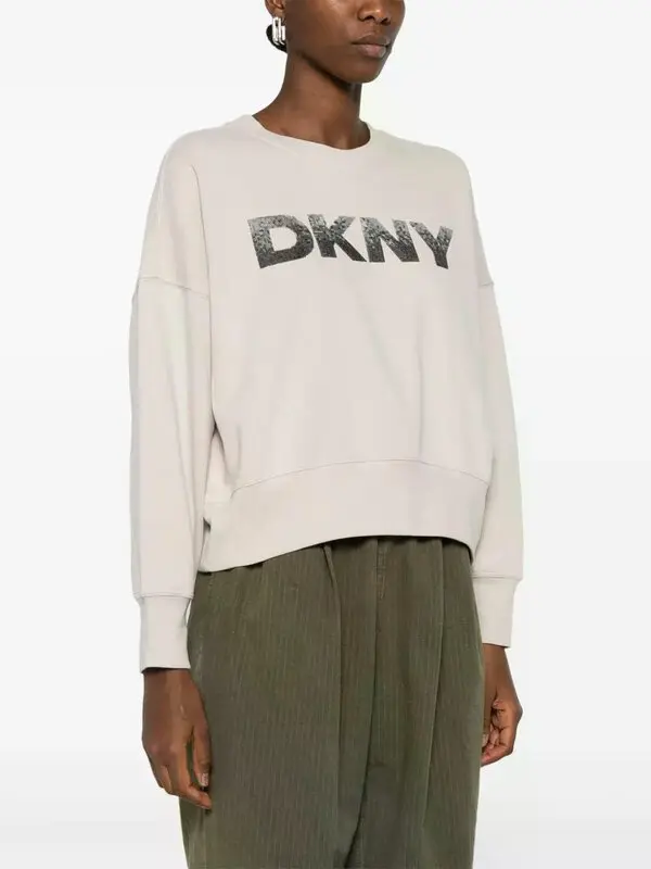 Dkny Sequined-logo Sweatshirt