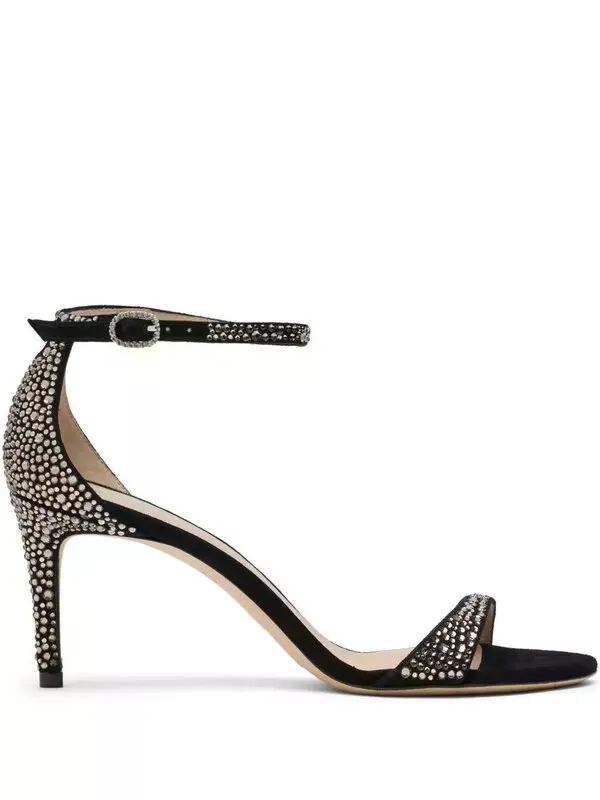 STUART WEITZMAN 75mm Nudist Shine Sandals - Black