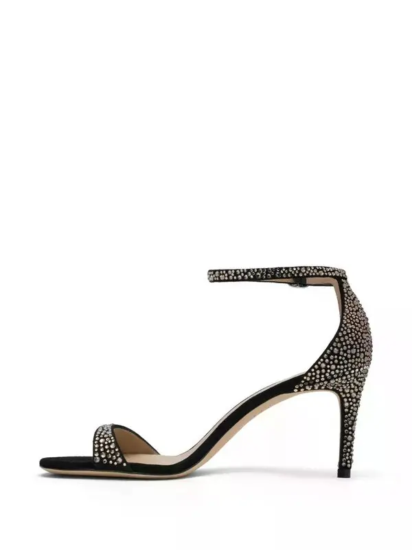 STUART WEITZMAN 75mm Nudist Shine Sandals - Black