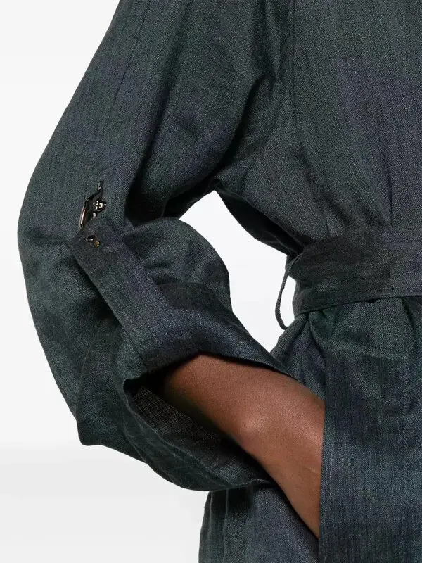 FAY Double-breasted Coat With Lobster Claw Detail