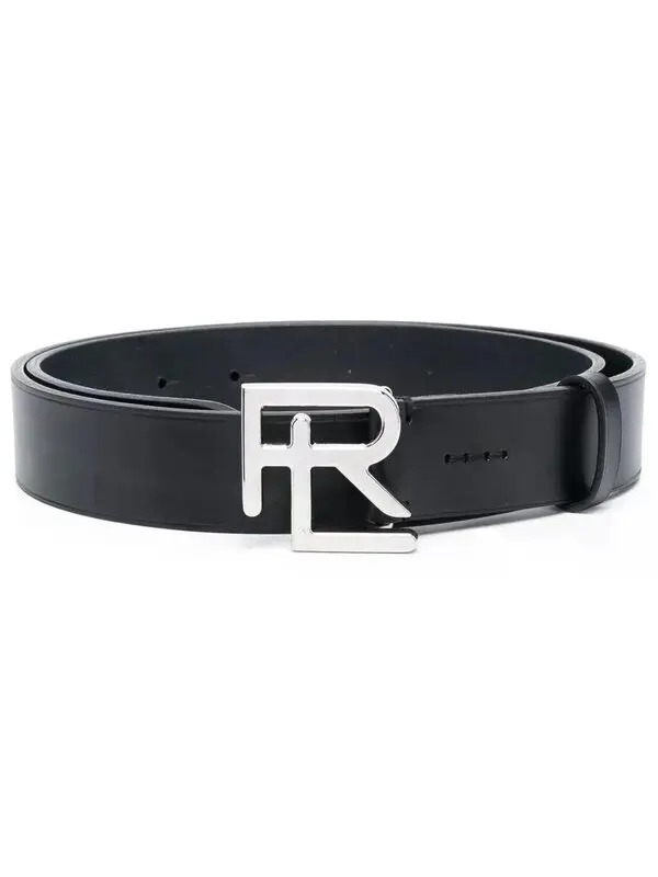 Ralph Lauren Purple Label Logo-buckle Leather Belt - Black