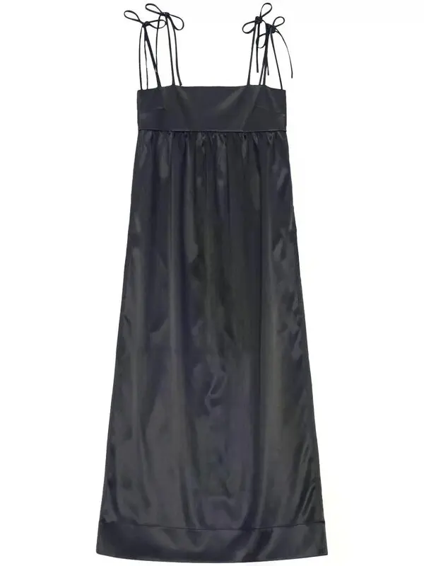 GANNI Sleeveless Satin Maxi Dress
