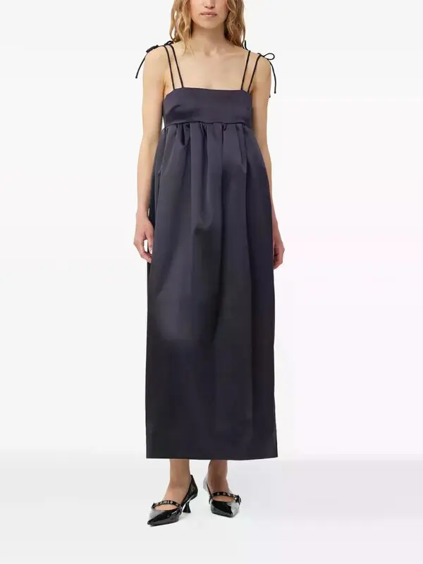 GANNI Sleeveless Satin Maxi Dress