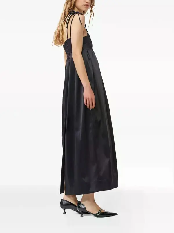 GANNI Sleeveless Satin Maxi Dress