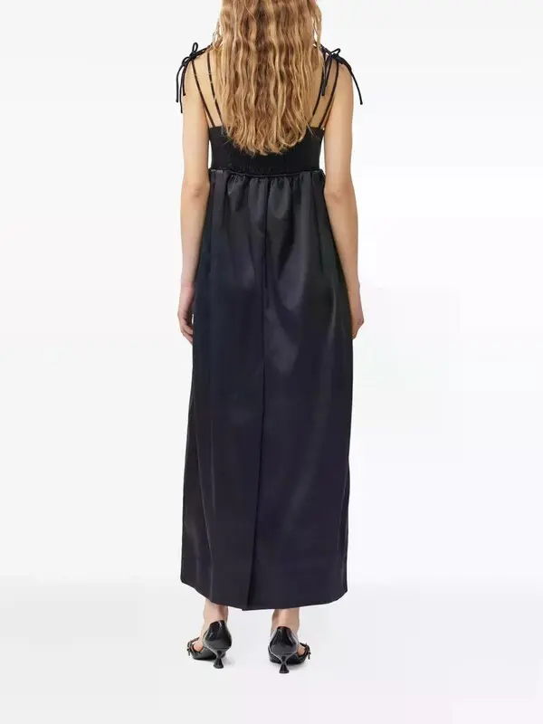 GANNI Sleeveless Satin Maxi Dress