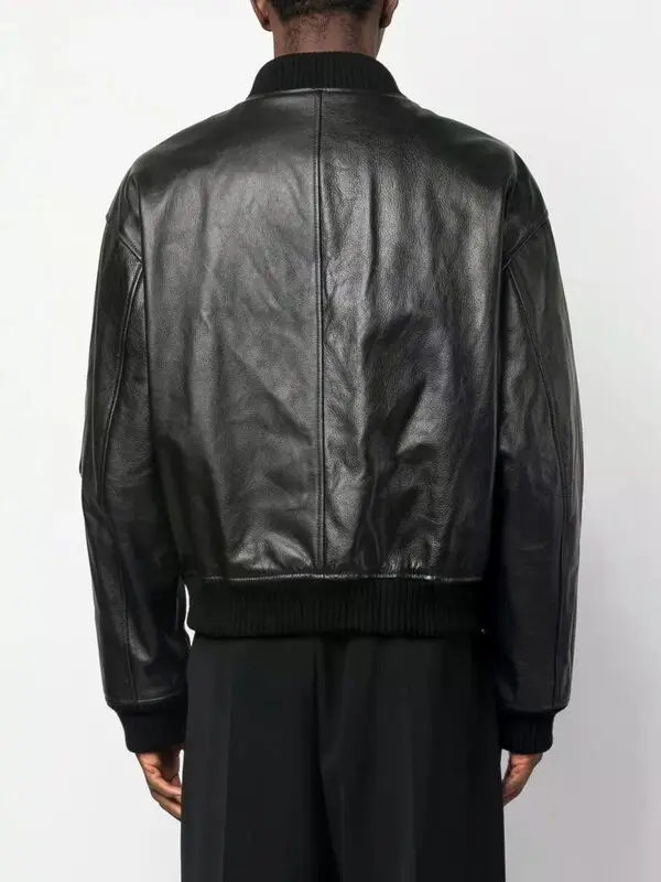Dolce & Gabbana Leather Zip-up Bomber Jacket