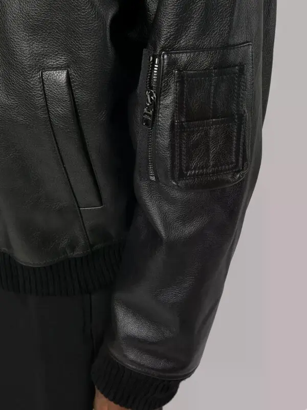 Dolce & Gabbana Leather Zip-up Bomber Jacket