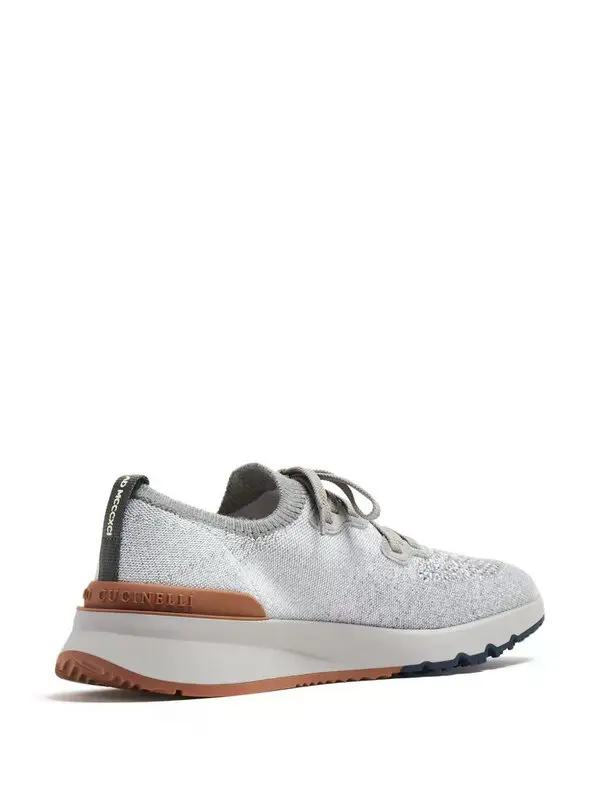 Brunello Cucinelli Mélange-effect Knitted Sneakers
