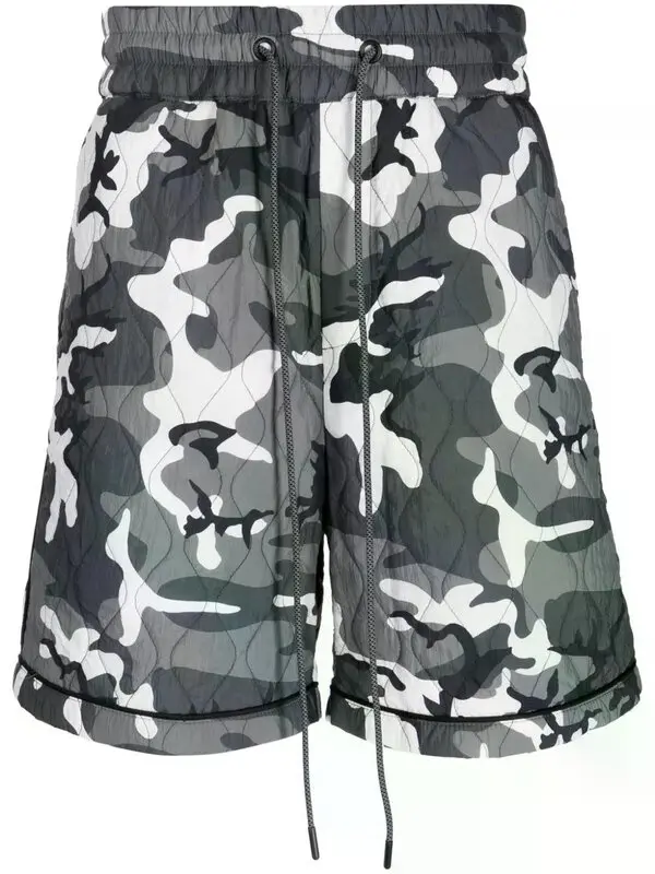 MOSTLY HEARD RARELY SEEN Quilted Camouflage Print Shorts - Multicolour