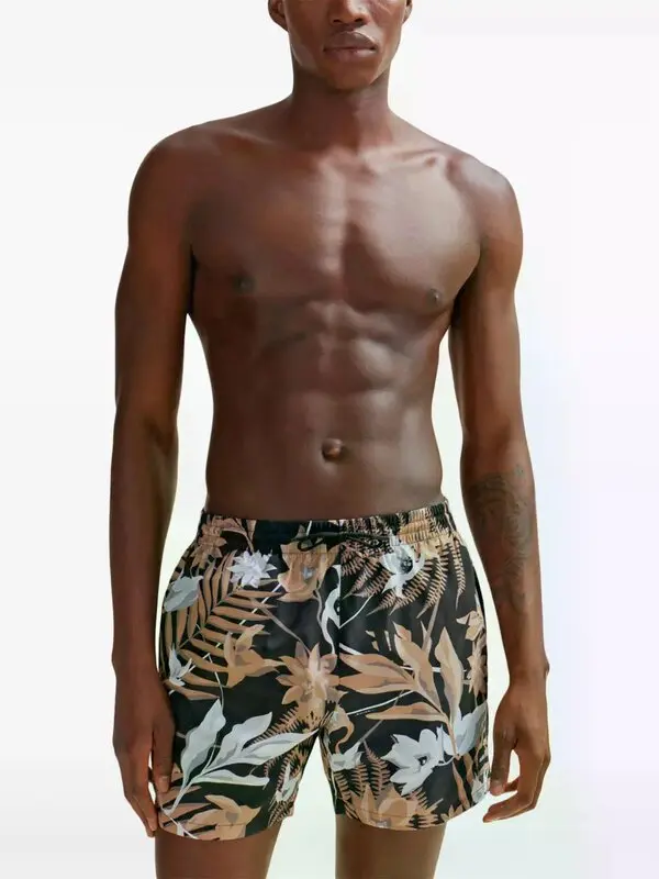 BOSS Tropical-print Swim Shorts