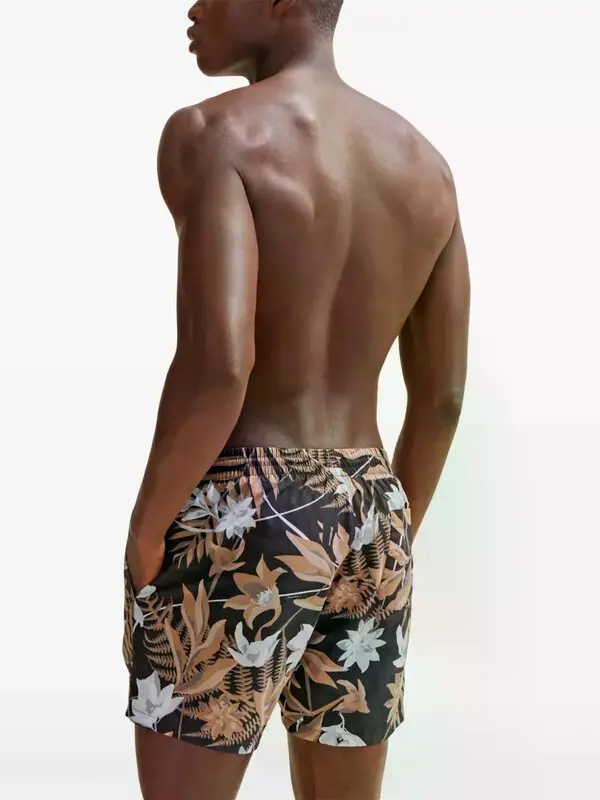BOSS Tropical-print Swim Shorts