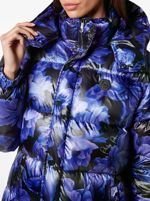 Philipp Plein Floral-print Feather-down Jacket
