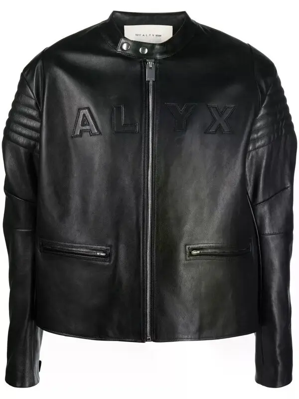 1017 Alyx 9sm Logo-embossed Leather Jacket