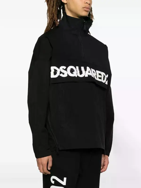 Dsquared2 Logo-print Poplin Half-zip Jacket