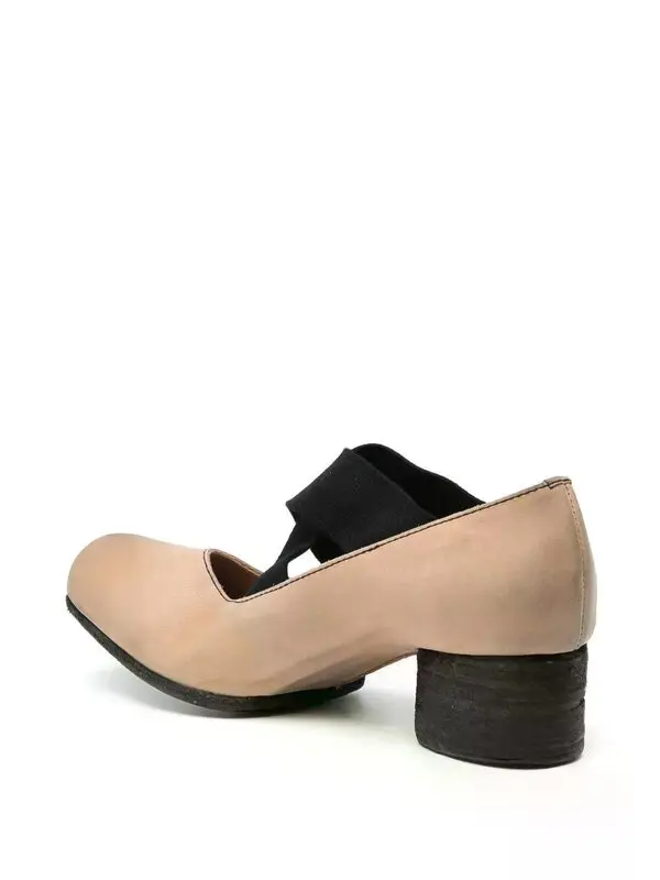 UMA WANG Ballerina Square-toe Elasticated Pumps - Brown