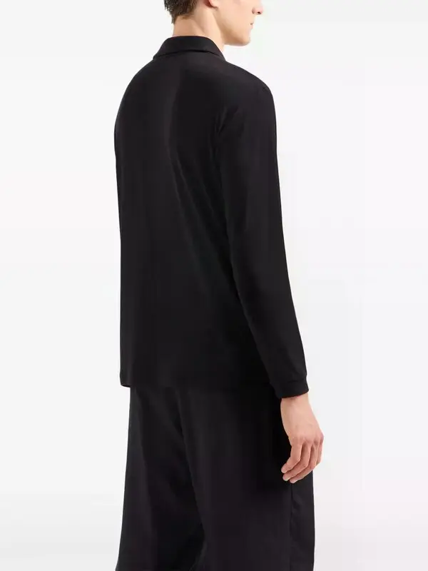 Giorgio Armani Cotton-blend Long-sleeved Polo Shirt
