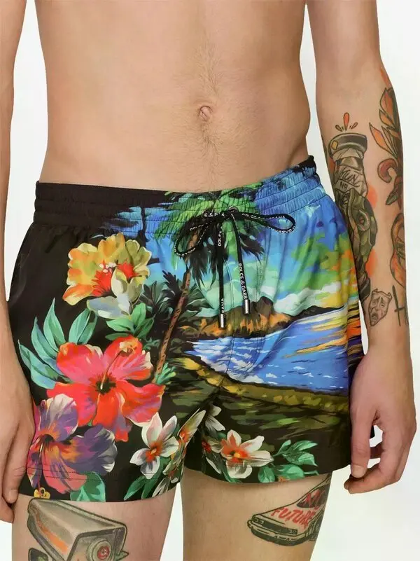 Dolce & Gabbana All-over Graphic-print Swim Shorts