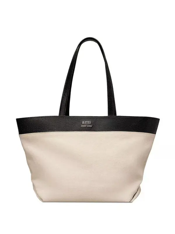 AMI Paris Logo-plaque Panelled Tote Bag