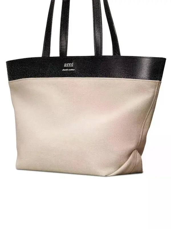 AMI Paris Logo-plaque Panelled Tote Bag