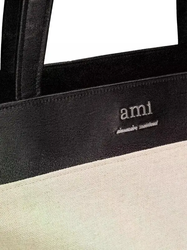 AMI Paris Logo-plaque Panelled Tote Bag