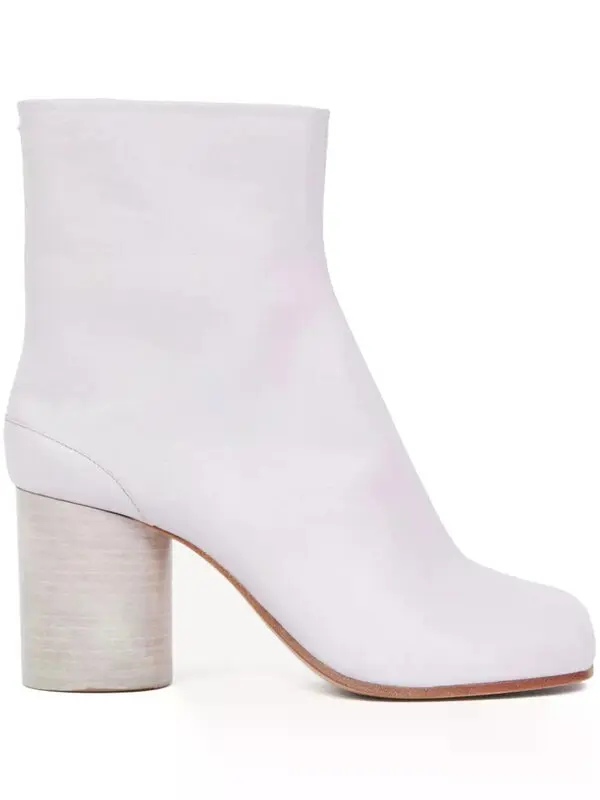 MAISON MARGIELA 80mm Tabi Leather Ankle Boots - Purple