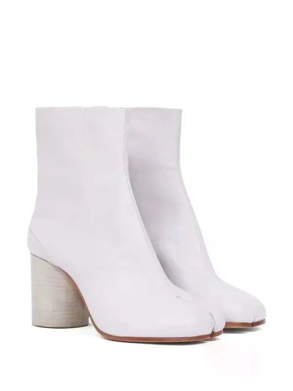 MAISON MARGIELA 80mm Tabi Leather Ankle Boots - Purple
