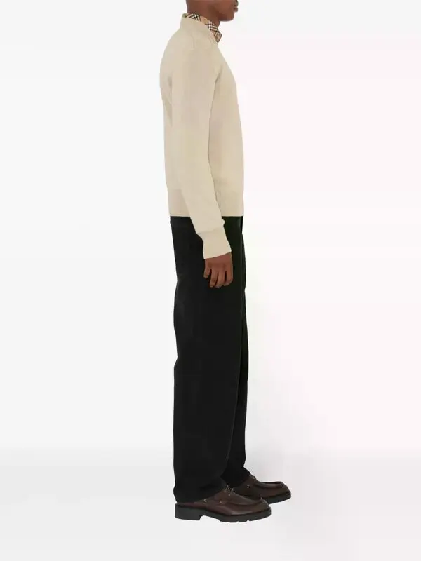Burberry Check-label Wool Sweater - Neutrals