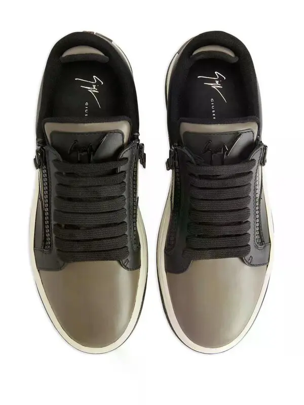GIUSEPPE ZANOTTI Double-zip Low-top Sneakers - Brown
