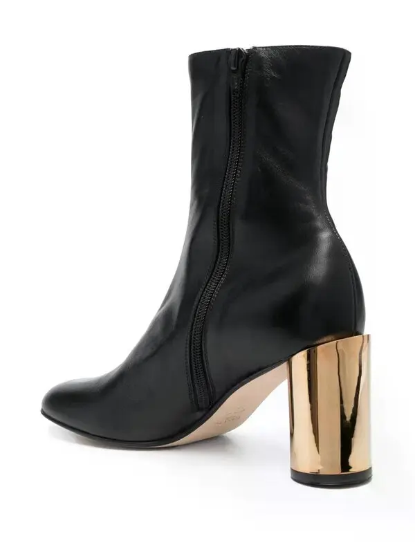 LANVIN 75mm Round-toe Leather Boots