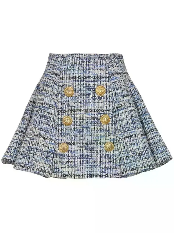 Balmain Flared Tweed Skirt