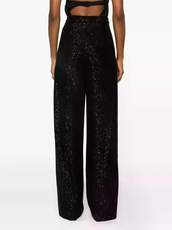 Max Mara Sequin Embellished Wide Leg Trousers