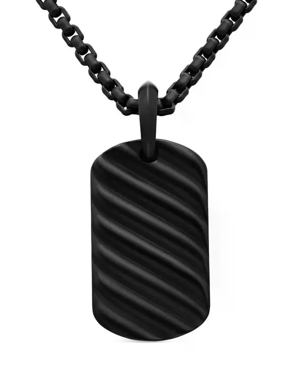 David Yurman Sculpted Cable Tag - Black