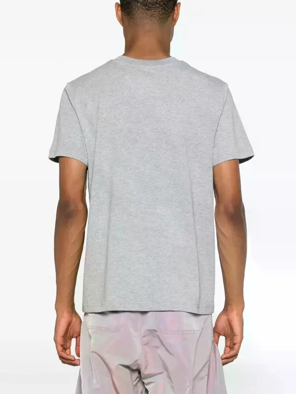 A.p.c. Flocked-logo Cotton T-shirt - Grey