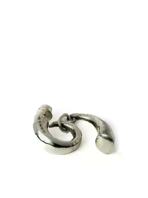 PARTS OF FOUR Horn Pendant Earring - Silver