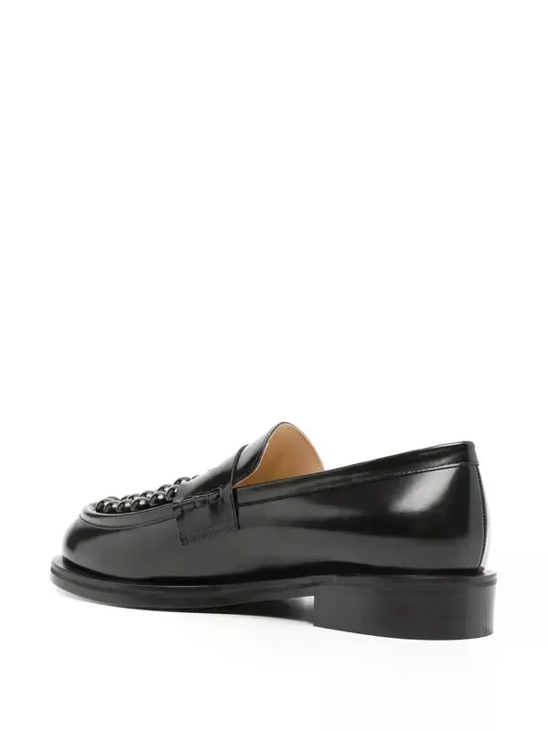 Mach & Mach Stud-embellished Leather Loafers