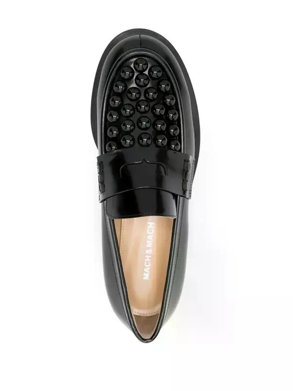 Mach & Mach Stud-embellished Leather Loafers