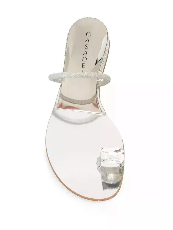 Casadei Crystal Toe Strap Sandals