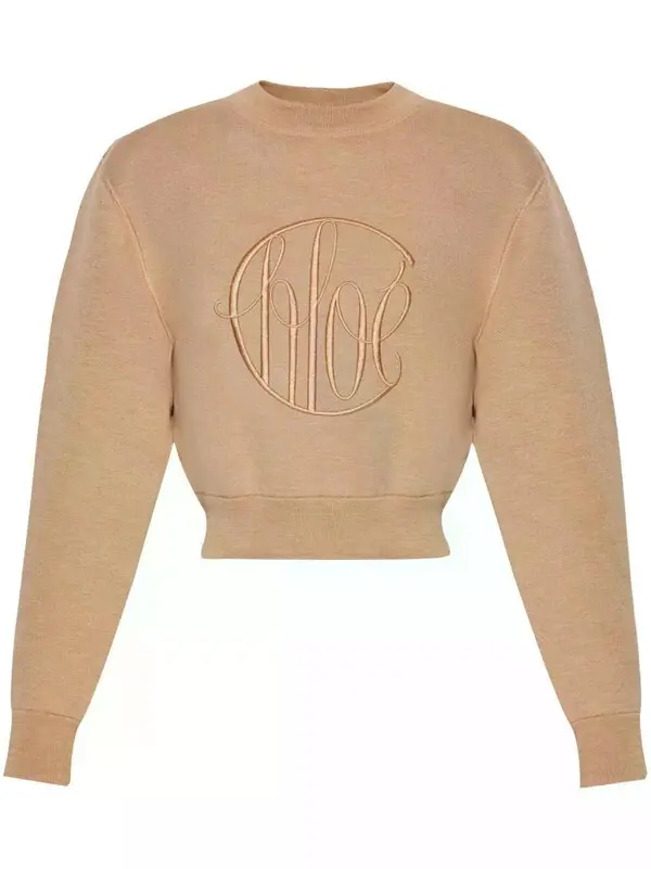 Chloé Embroidered-logo Wool Jumper
