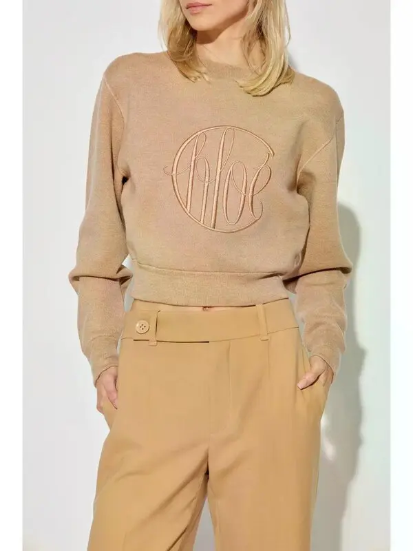 Chloé Embroidered-logo Wool Jumper