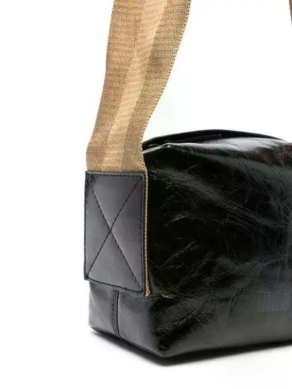 UMA WANG Structured Leather Crossbody Bag - Black