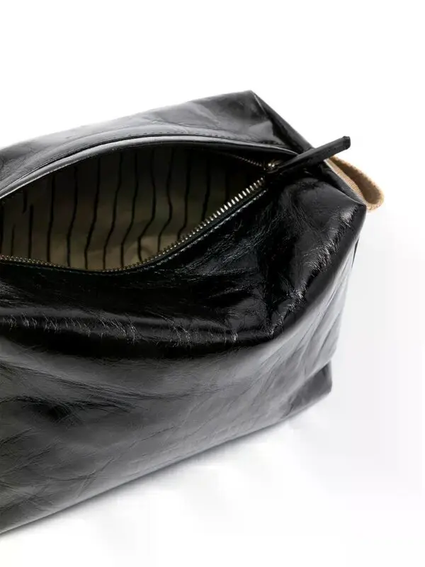 UMA WANG Structured Leather Crossbody Bag - Black
