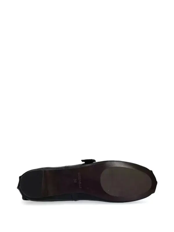 COCCINELLE Leather Ballerina Shoes With Buckle Detail