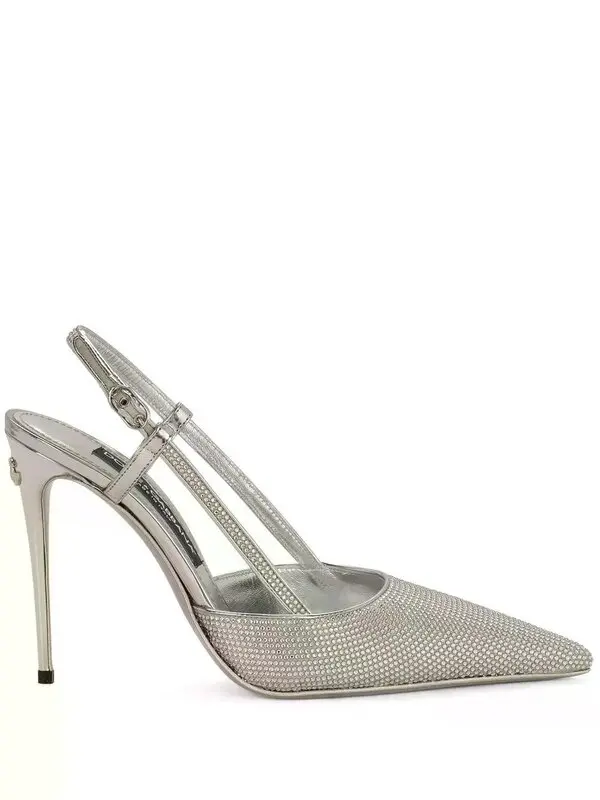 Dolce & Gabbana Embellished Satin Slingback Pumps