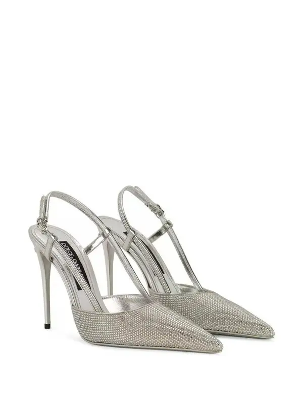 Dolce & Gabbana Embellished Satin Slingback Pumps