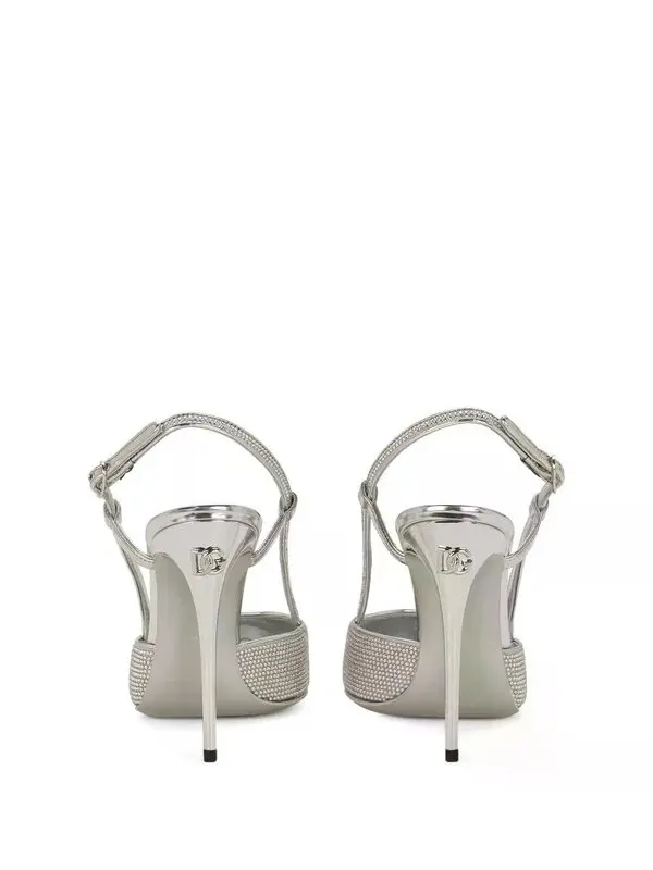 Dolce & Gabbana Embellished Satin Slingback Pumps