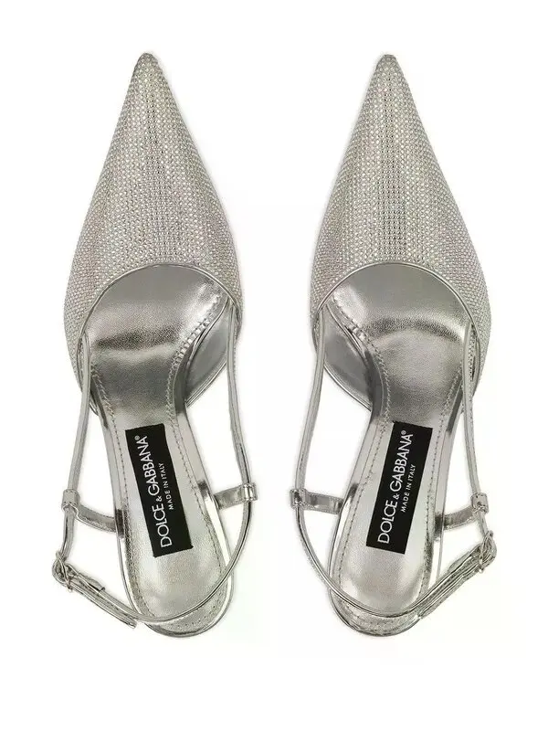Dolce & Gabbana Embellished Satin Slingback Pumps