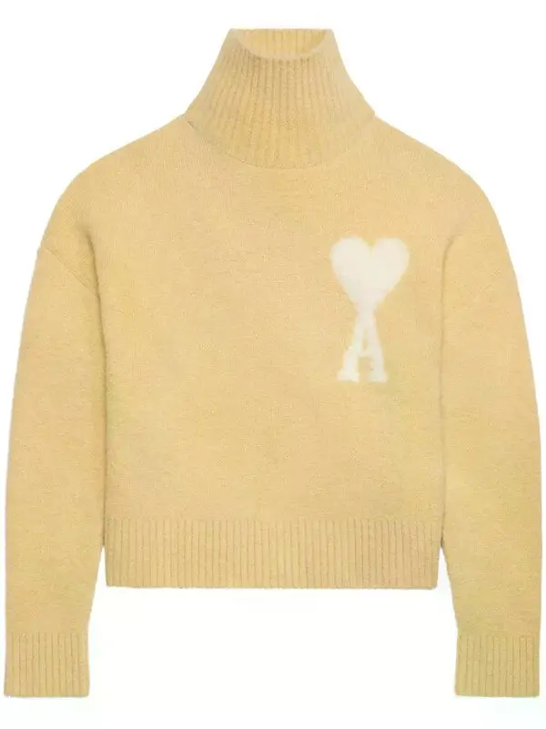 AMI Paris Cloudy Wool De Coeur Jumper - Neutrals