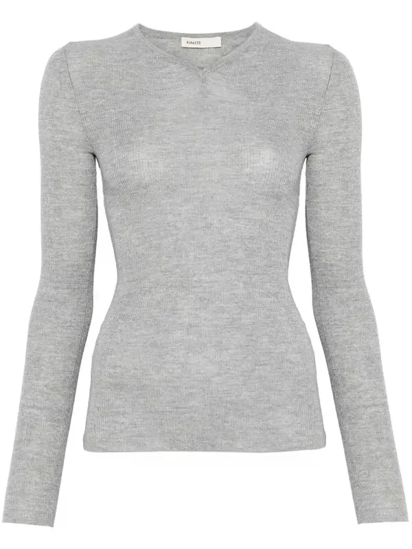 Khaite Ribbed V-neck Sweater