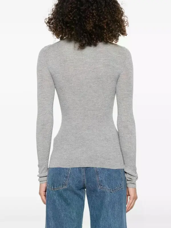 Khaite Ribbed V-neck Sweater