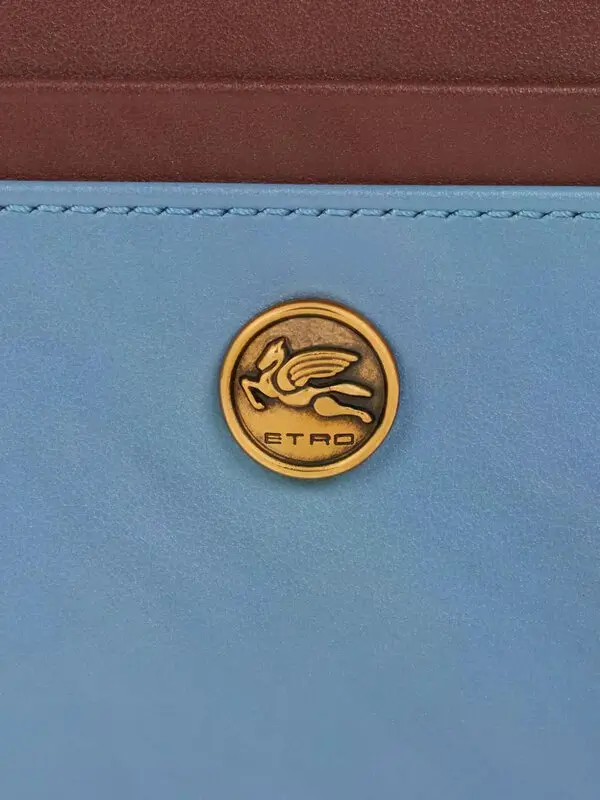 Etro Two-tone Leather Cardholder - Blue